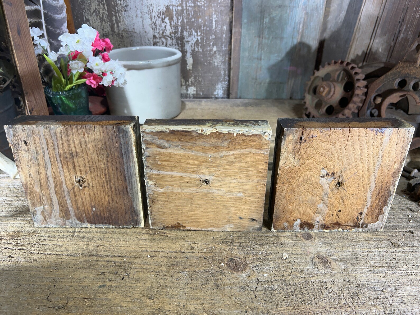 Antique Victorian Salvage 3 Wood Door Corner Rosettes, Window Door Trim ...