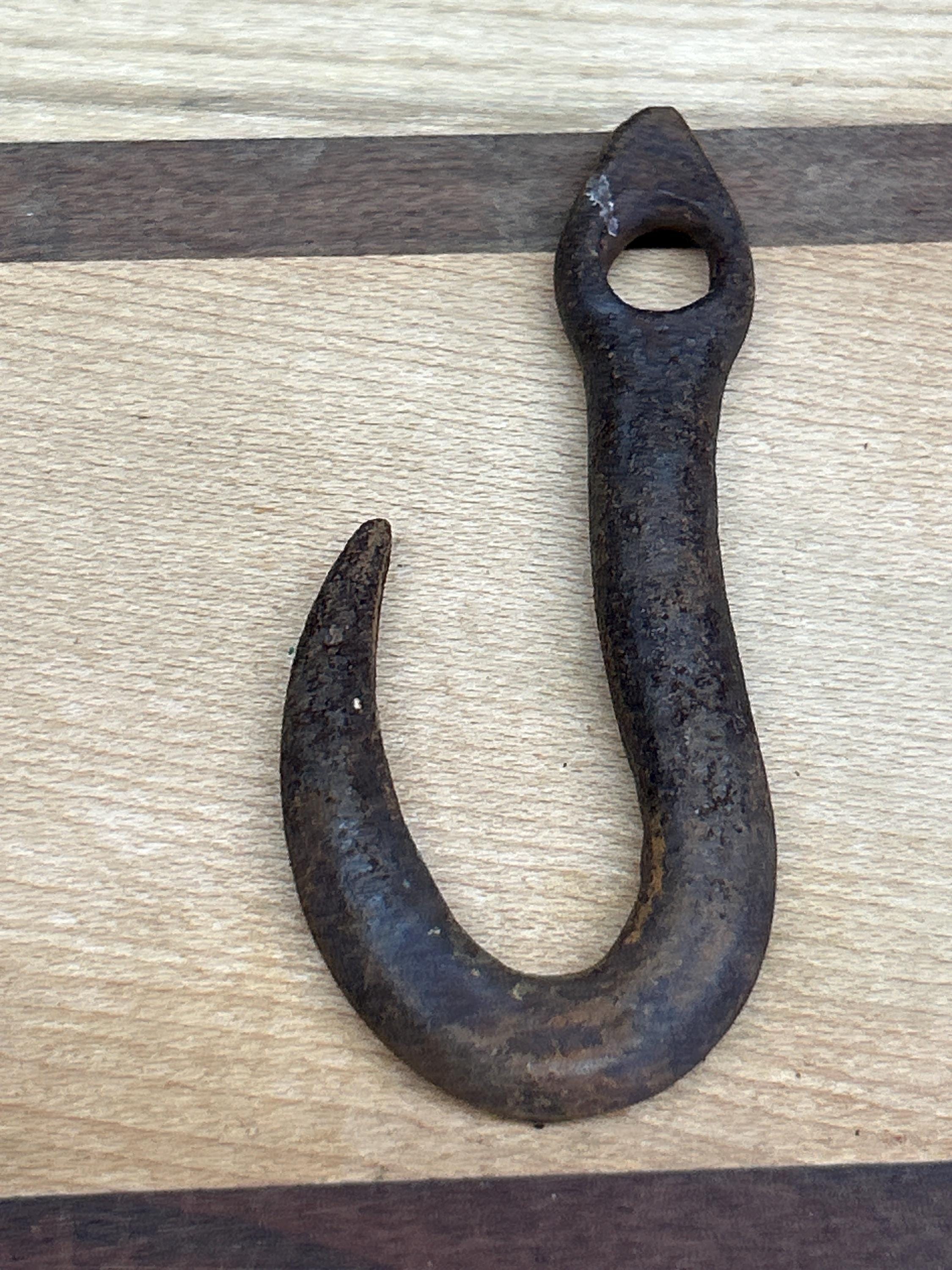 Vintage chain hook. iron hook hanger blacksmith made Etsy