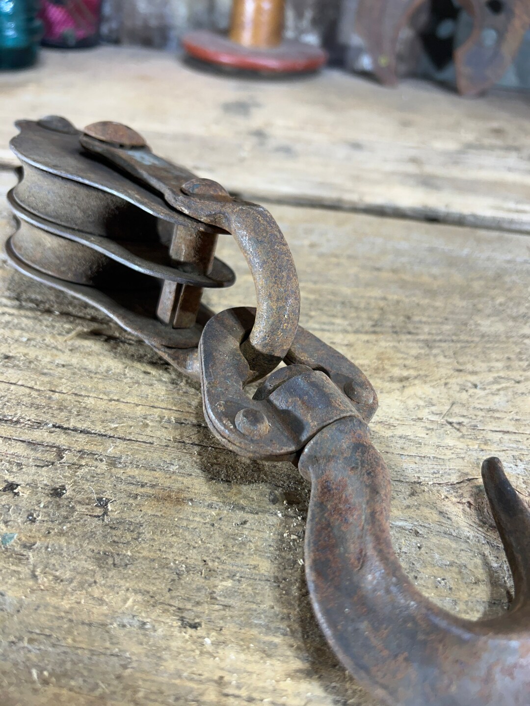 Antique Pulley, Industrial Cast Iron Pulley, Chain/rope Pulley, - Etsy