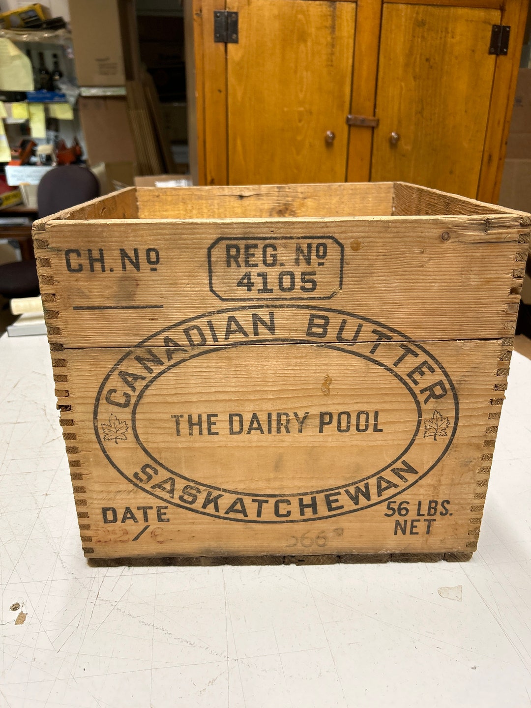 Vintage Rustic CANADIAN BUTTER BOX, Weathered Wooden Crate, Canadiana ...