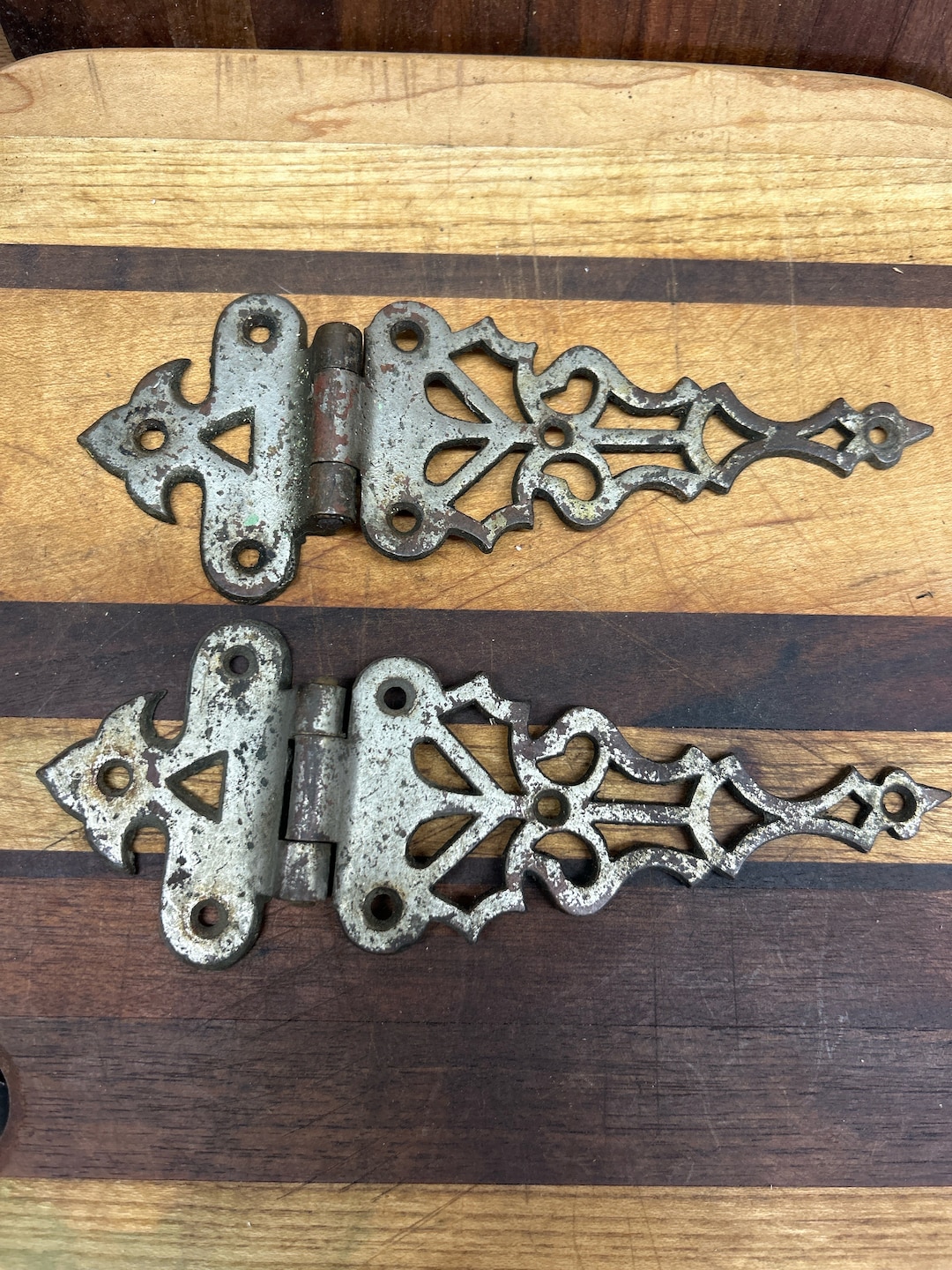 Vintage Cabinet Hinges, Rustic Metal, Industrial Salvage , Ice Box - Etsy
