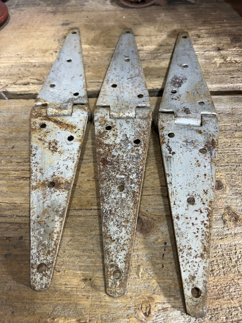 3 Vintage Antique Rusty 16" Architectual Salvage Door Gate Barn Hinges ...