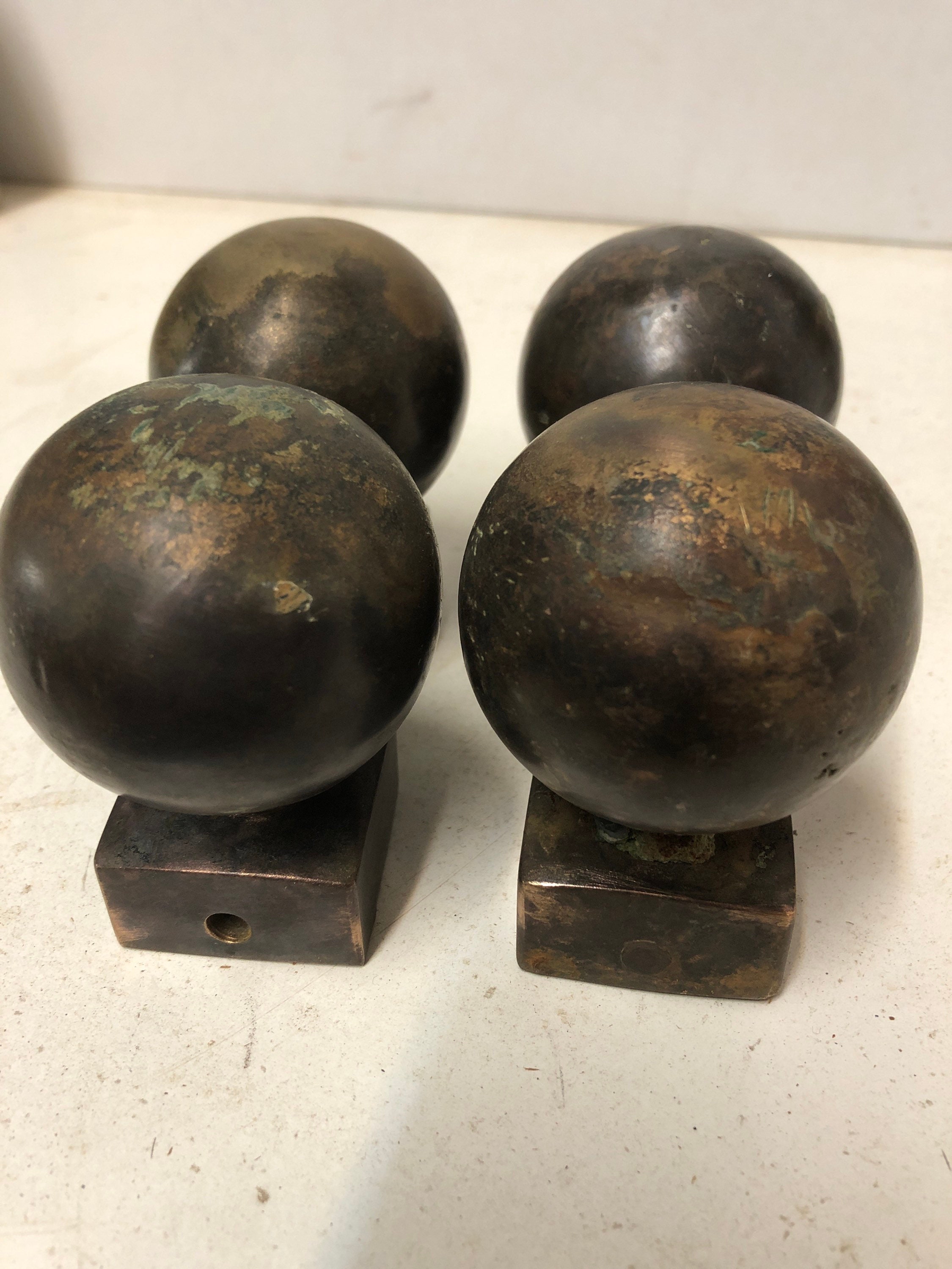 Vintage Solid Brass Gate Caps Fence Caps Heavy - Etsy