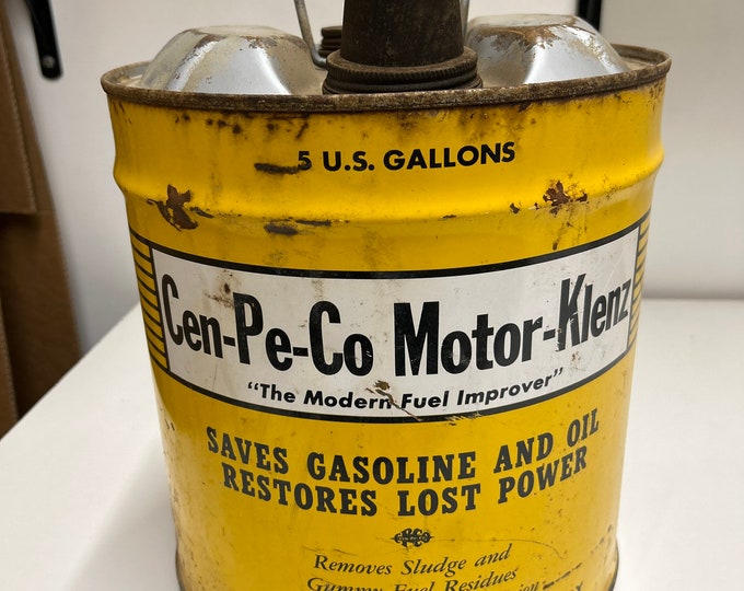 Vintage Cen-pe-co Motor klenz Oil 5 Gallon Can, Petroleum Display ...