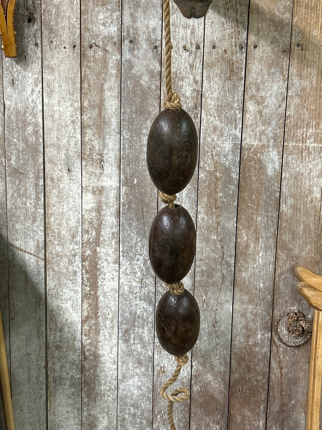 Vintage Maritime Wooden Net Floats With Rope. , Hemp Rope - Etsy