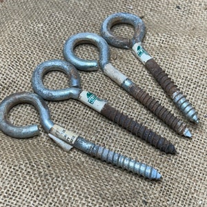 4 Vintage Metal Plant/pulley/ Ladder. Eye Hooks Screw Lag 4-1/2" - Etsy