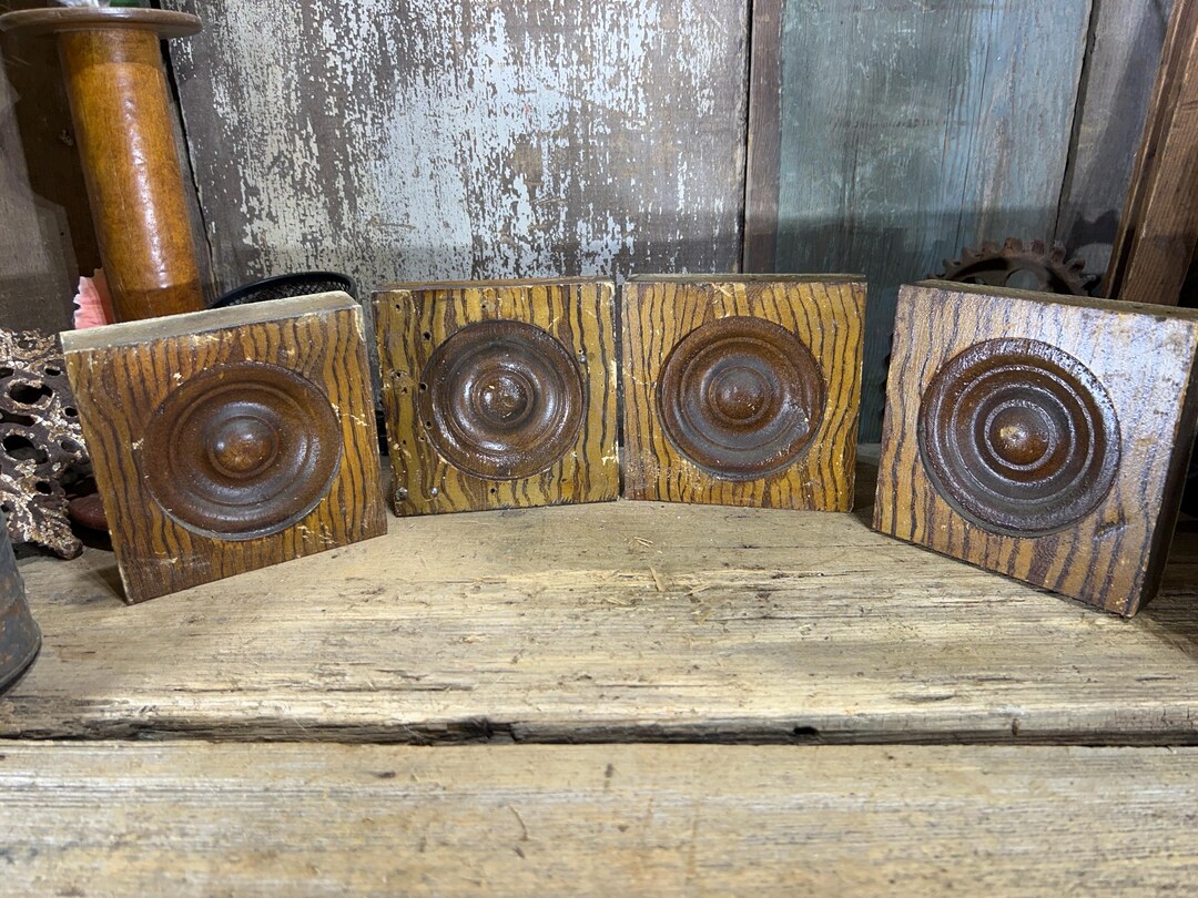 Antique Victorian Salvage 4 Wood Door Corner Rosettes - Etsy