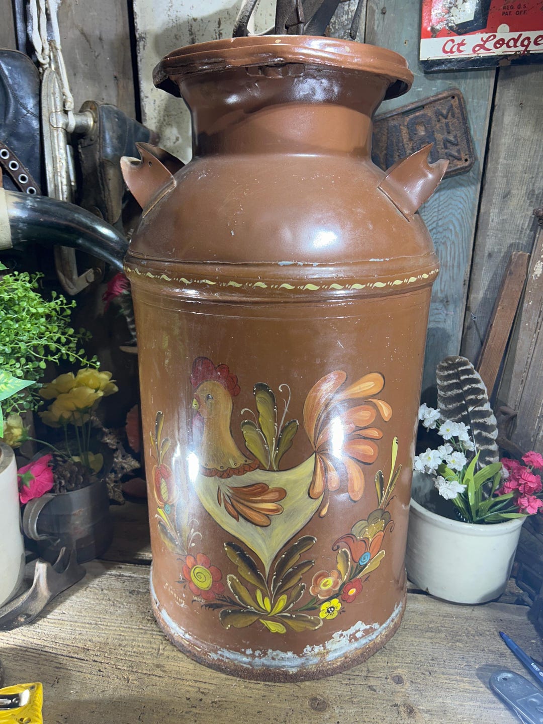 Vintage 10 Gallon Milk Can Syrup Bucket.... Farm Salvage. Garden ...