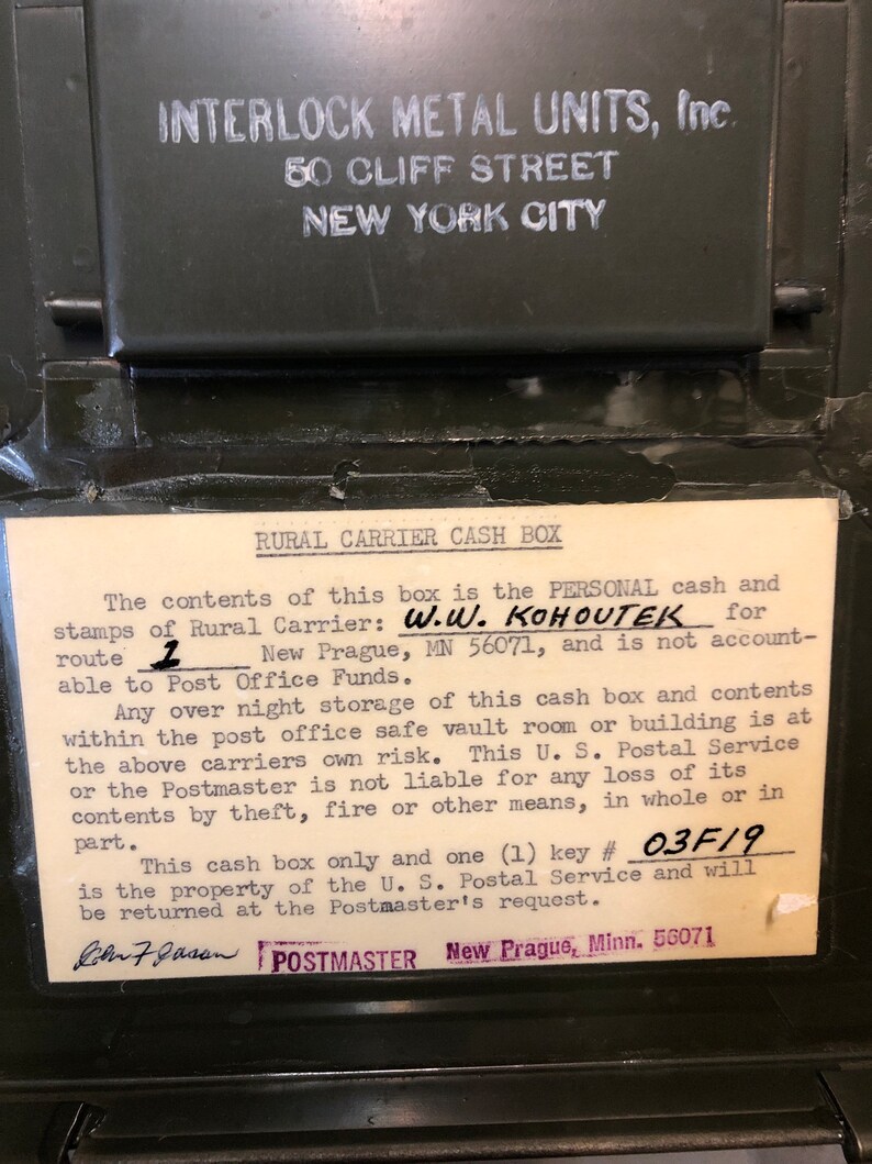 Antique Post Office Metal Money Storage Box W/lock file - Etsy