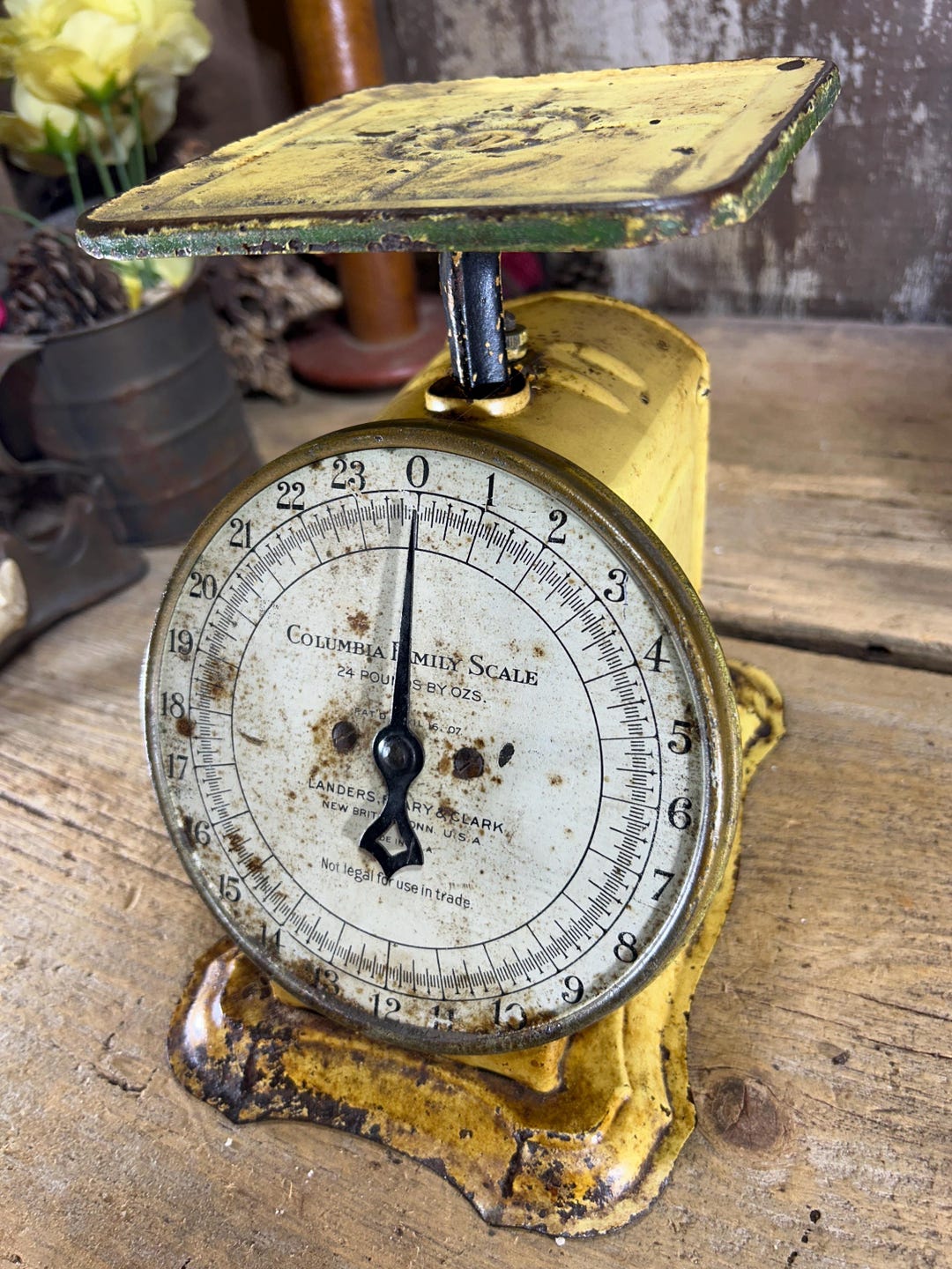 Vintage Farmhouse Kitchen Scale. 24 Pound Scale..clean and Clear Coated ...