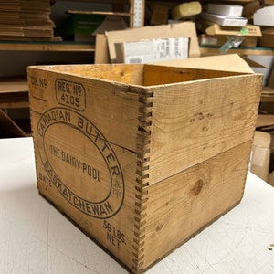 Vintage Rustic CANADIAN BUTTER BOX, Weathered Wooden Crate, Canadiana ...