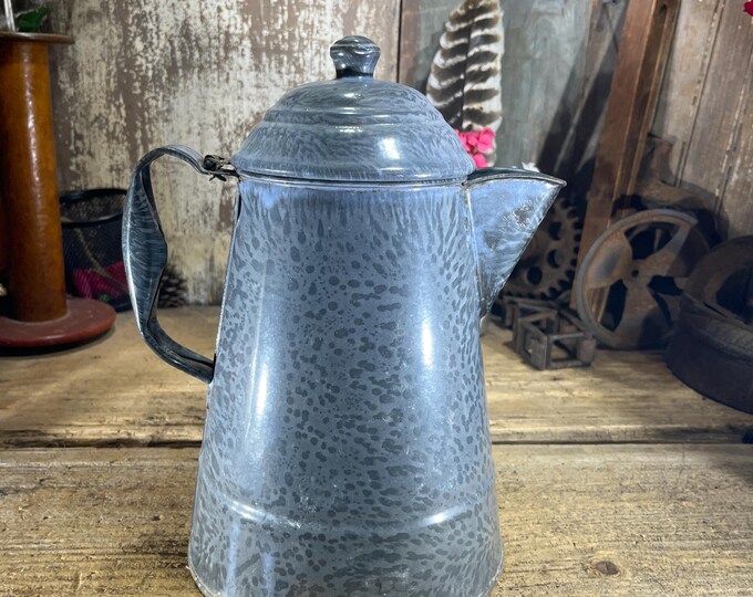 Vintage Kettle, Enamelware Coffee Pot, Graniteware - Etsy