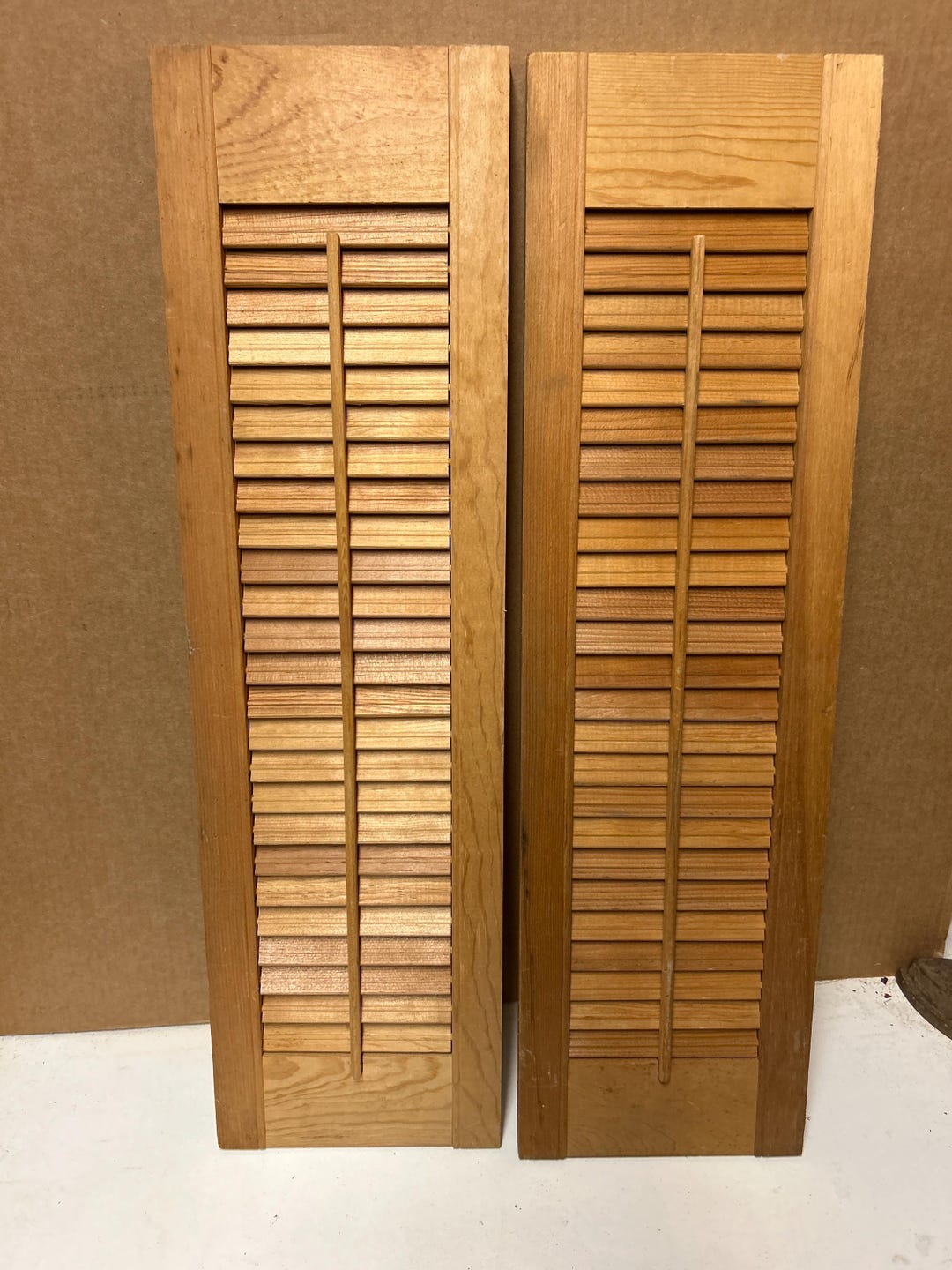 2 Vintage Shutter Panels Interior Wood Louver 9-1/8 X32” - Etsy