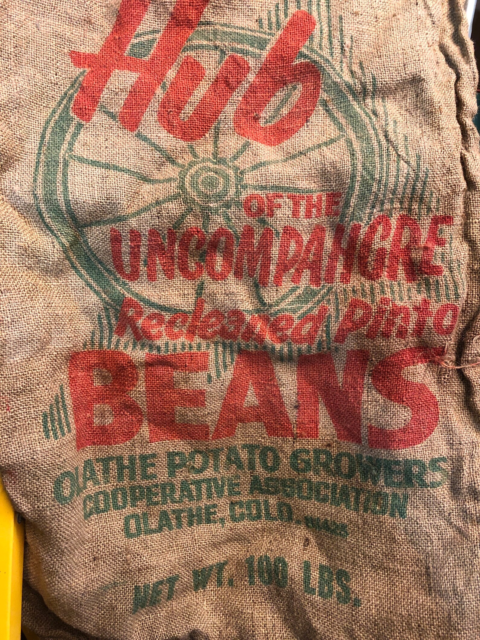 Hub Bean Co Burlap Sack Gunny Sack Olathe Colo - Etsy