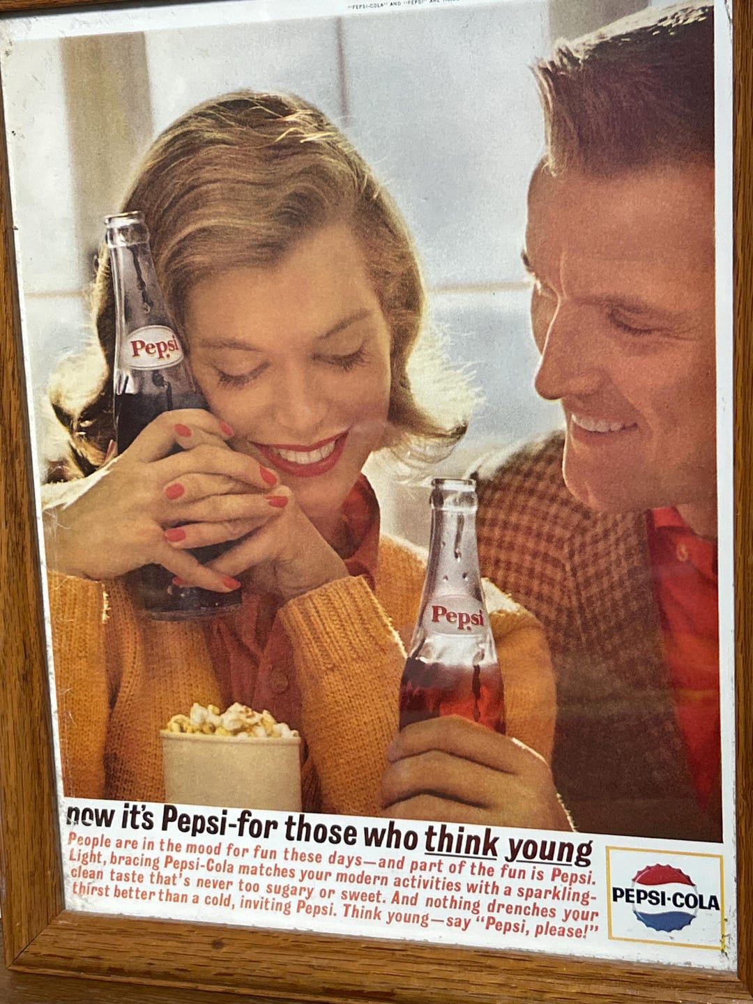Vintage Pepsi Cola Ad Picture , in Frame Sign, 1963 - Etsy
