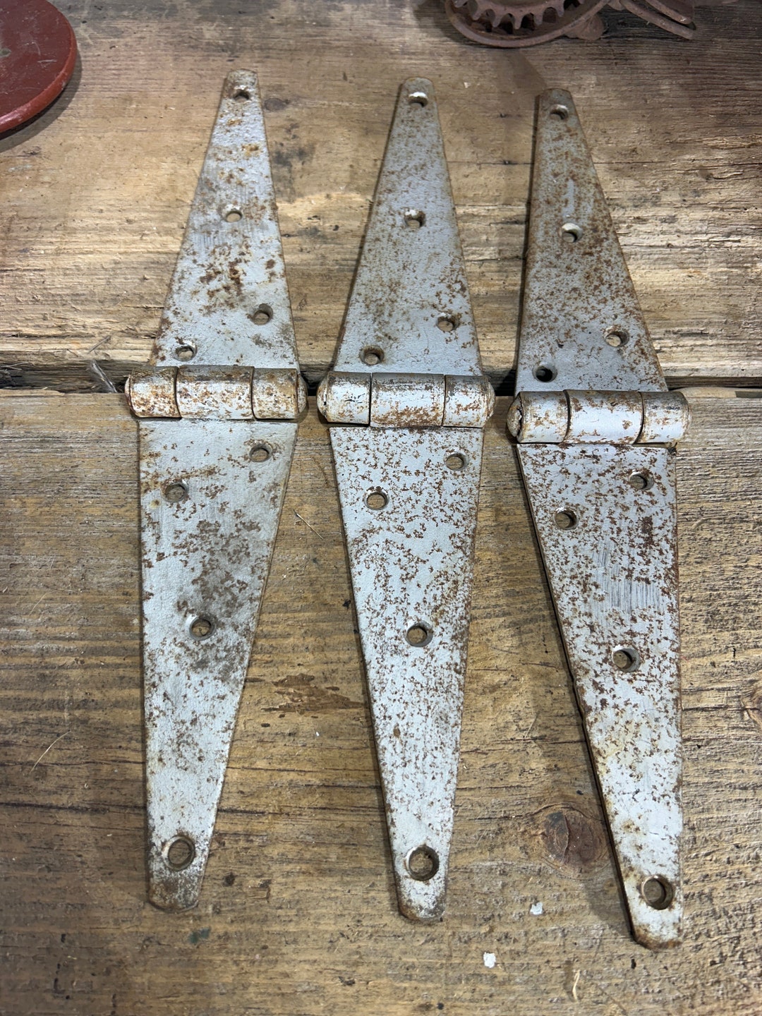 3 Vintage Antique Rusty 16" Architectual Salvage Door Gate Barn Hinges ...