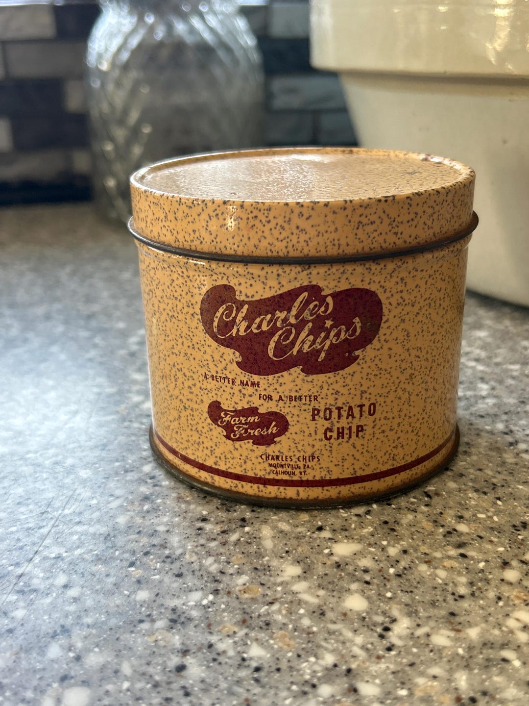 Antique Charlie’s Chips Tin Mini. Original Tin, Mountville PA - Etsy