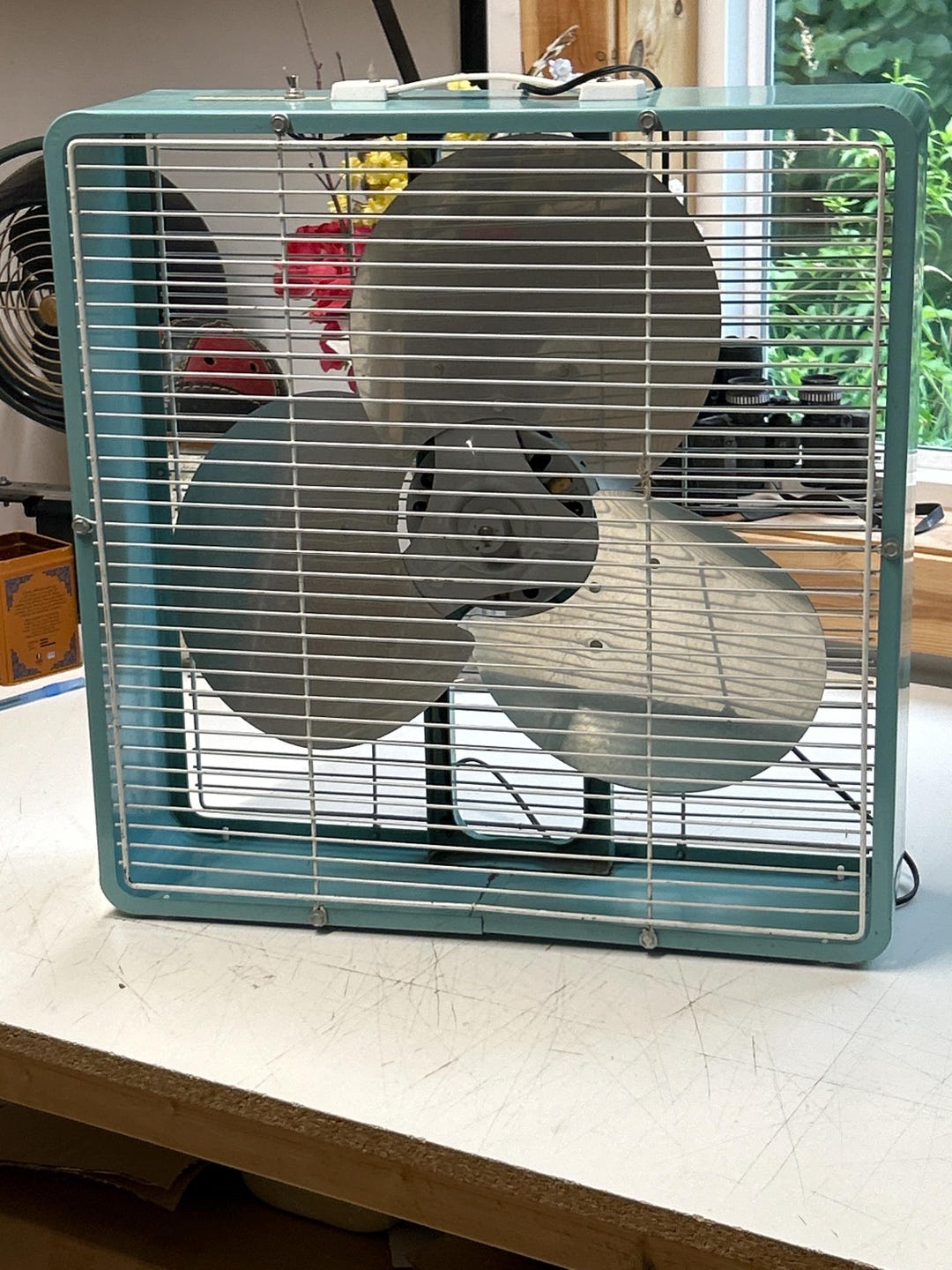 Antique Eskimo Box Fan , Tourqoise Blue - Etsy