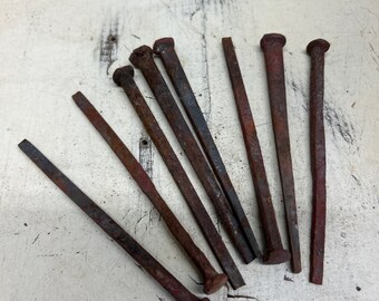 Vintage Blacksmith Square Nails, Spikes, Sacrificed, 45 - Etsy