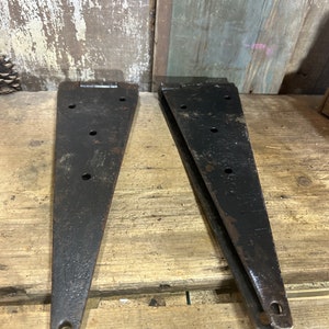 2 Vintage Antique Rusty 24" Architectural Salvage Door Gate Barn Hinges ...
