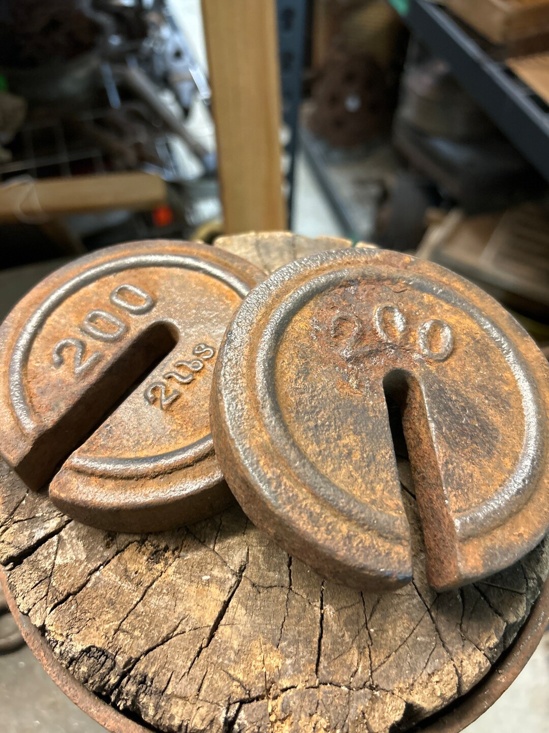 2 Vintage Weights. Platform Scale Wieghts. Cleaned, 200 Pounds ...