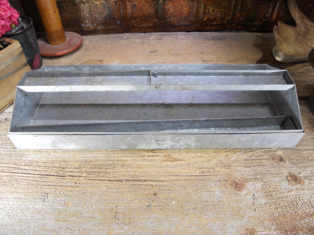 Vintage Antique Metal Tool Box Tray Rusty Galvanized Patina. Cleaned - Etsy