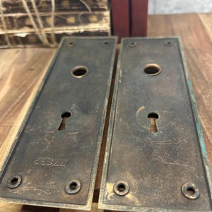 Antique Victorian Door Plates, Door Handle Back Plates, Bronze - Etsy