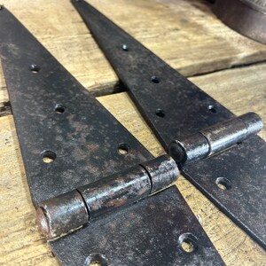 2 Vintage Antique Rusty 24" Architectural Salvage Door Gate Barn Hinges ...