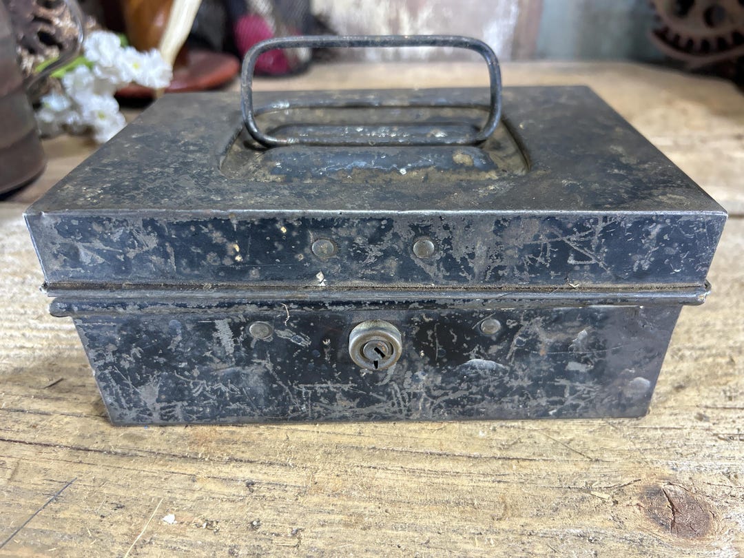 Small Black Antique Metal Storage Box , Bin - Etsy