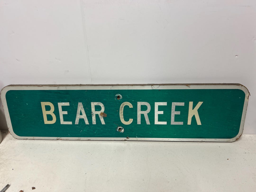 Wood Bear Creek Road Sign - Etsy