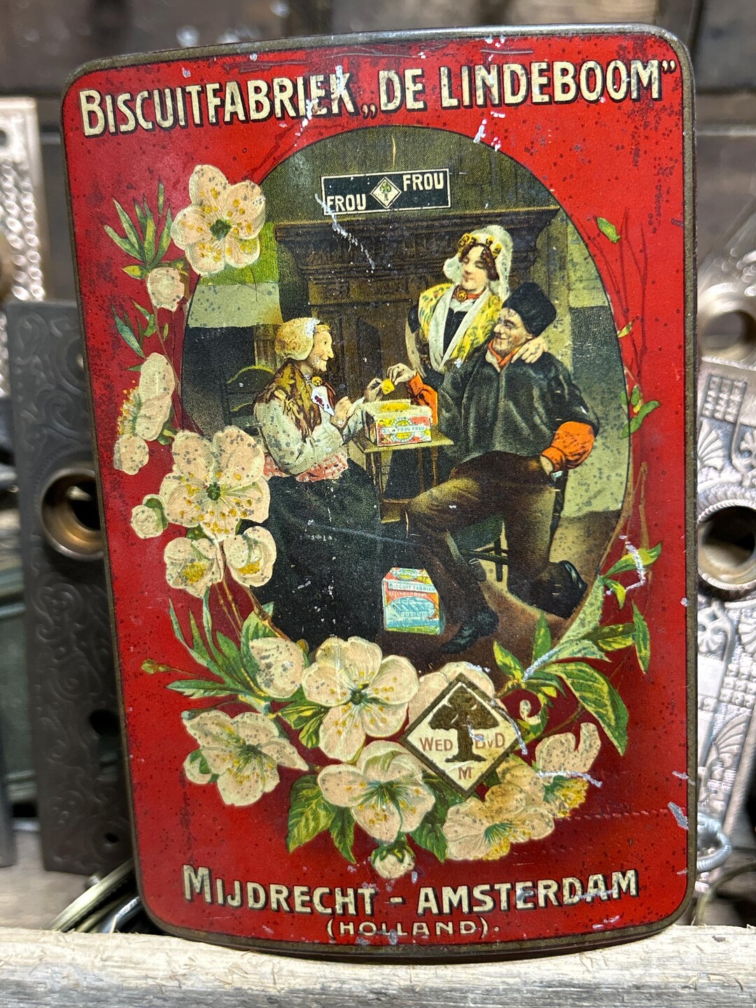 Antique Amsterdam Biscuits Tin, Biscuitfabriek De Lindeboom - Etsy