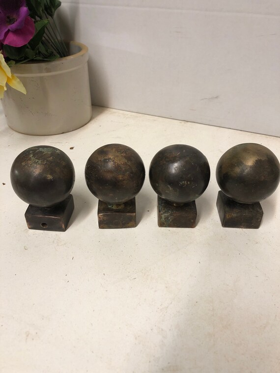 Vintage Solid Brass Gate Caps Fence Caps Heavy - Etsy