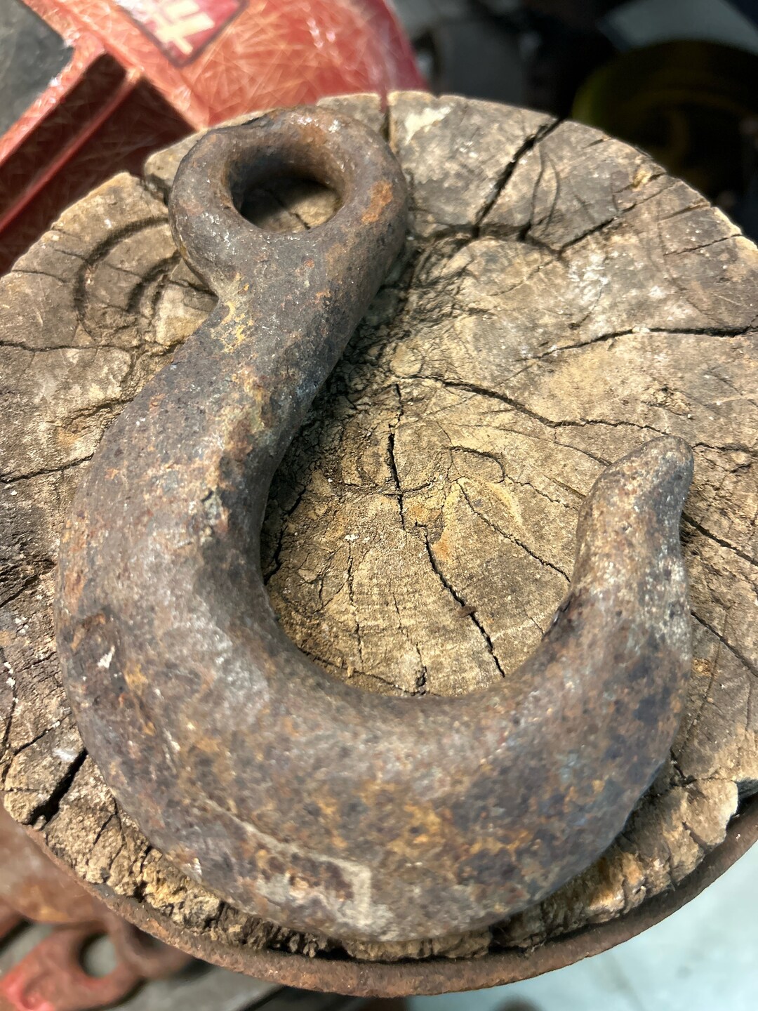 Vintage Industrial Salvage Hook, Chain Hook Metal Forged, Farm Salvage ...