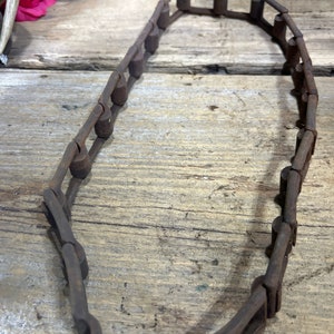 Vintage Industrial Square Link Chain. Farm Rusty Farm Chain. Aprx 33 ...