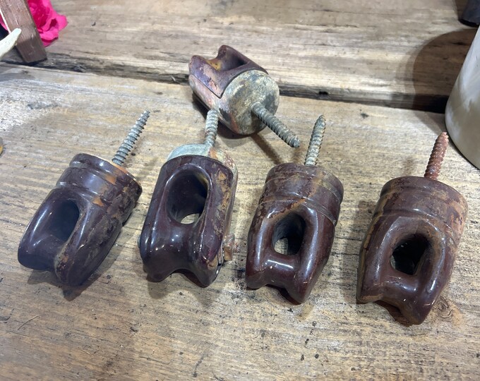 5 Vintage Electrical Power Pole Porcelain Insulators - Etsy