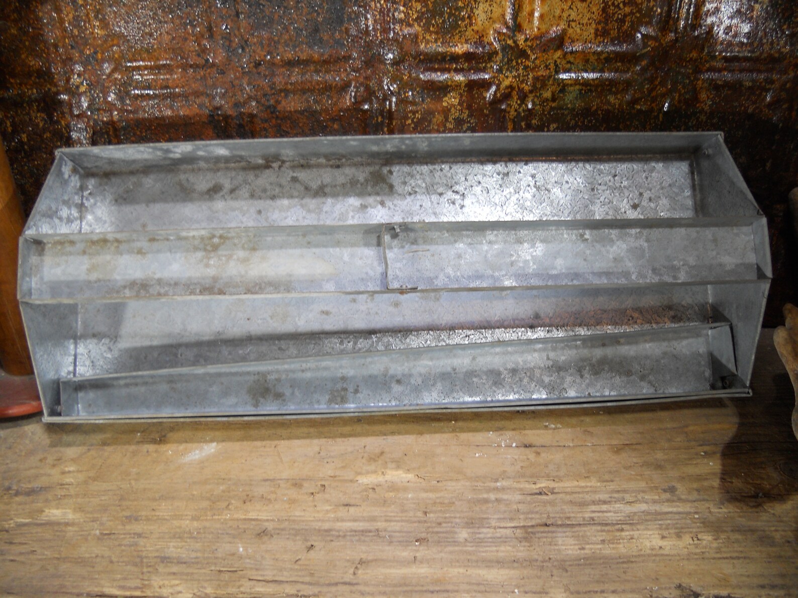 Vintage Antique Metal Tool Box Tray Rusty Galvanized Patina. - Etsy