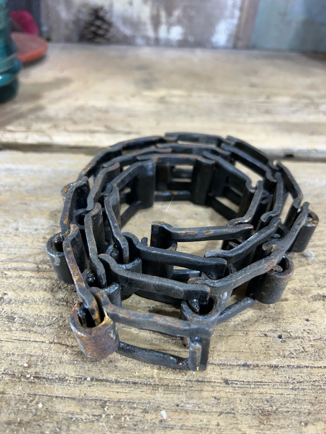 Vintage Industrial Square Link Chain. Farm Rusty Farm Chain. Aprx 41 ...