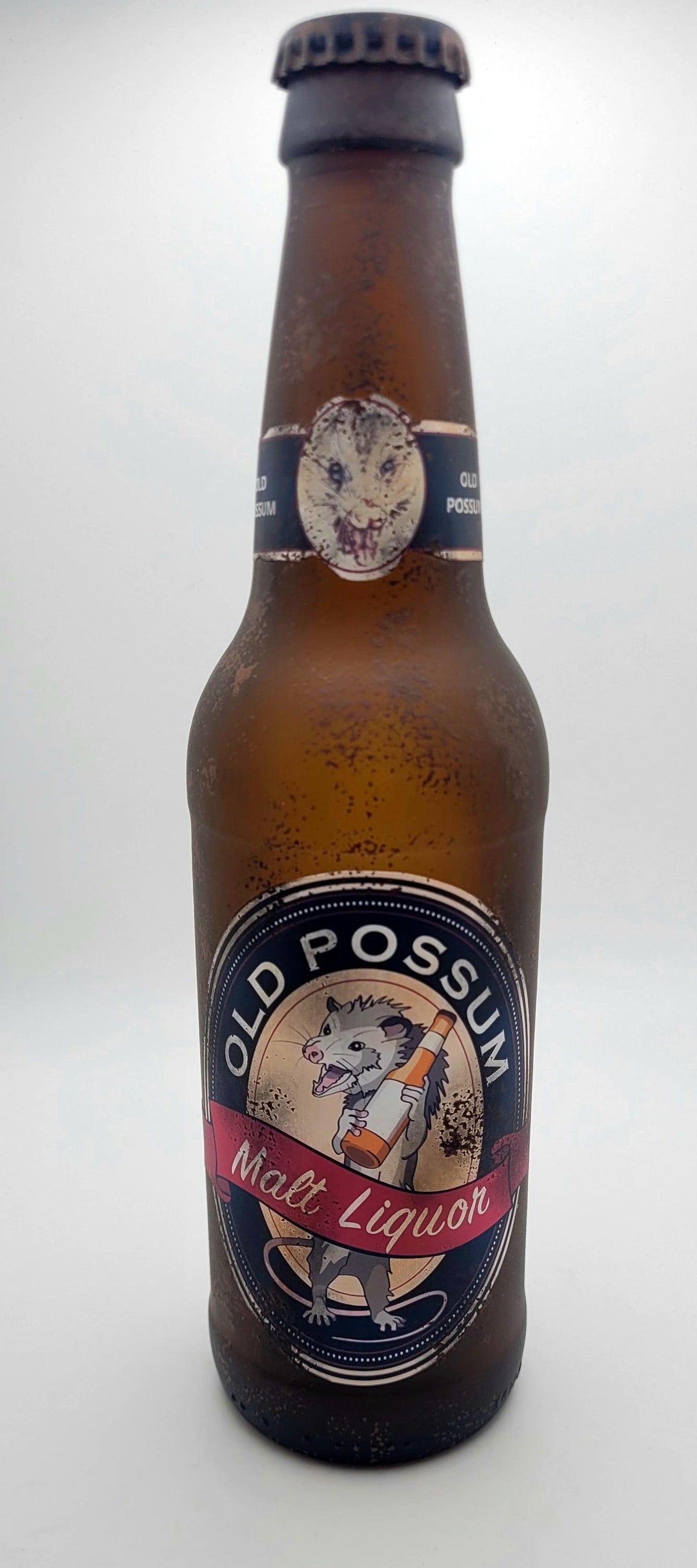 Old Possum Malt Liquor Weathered Glass Bottle Prop Fallout 76 Inspired ...