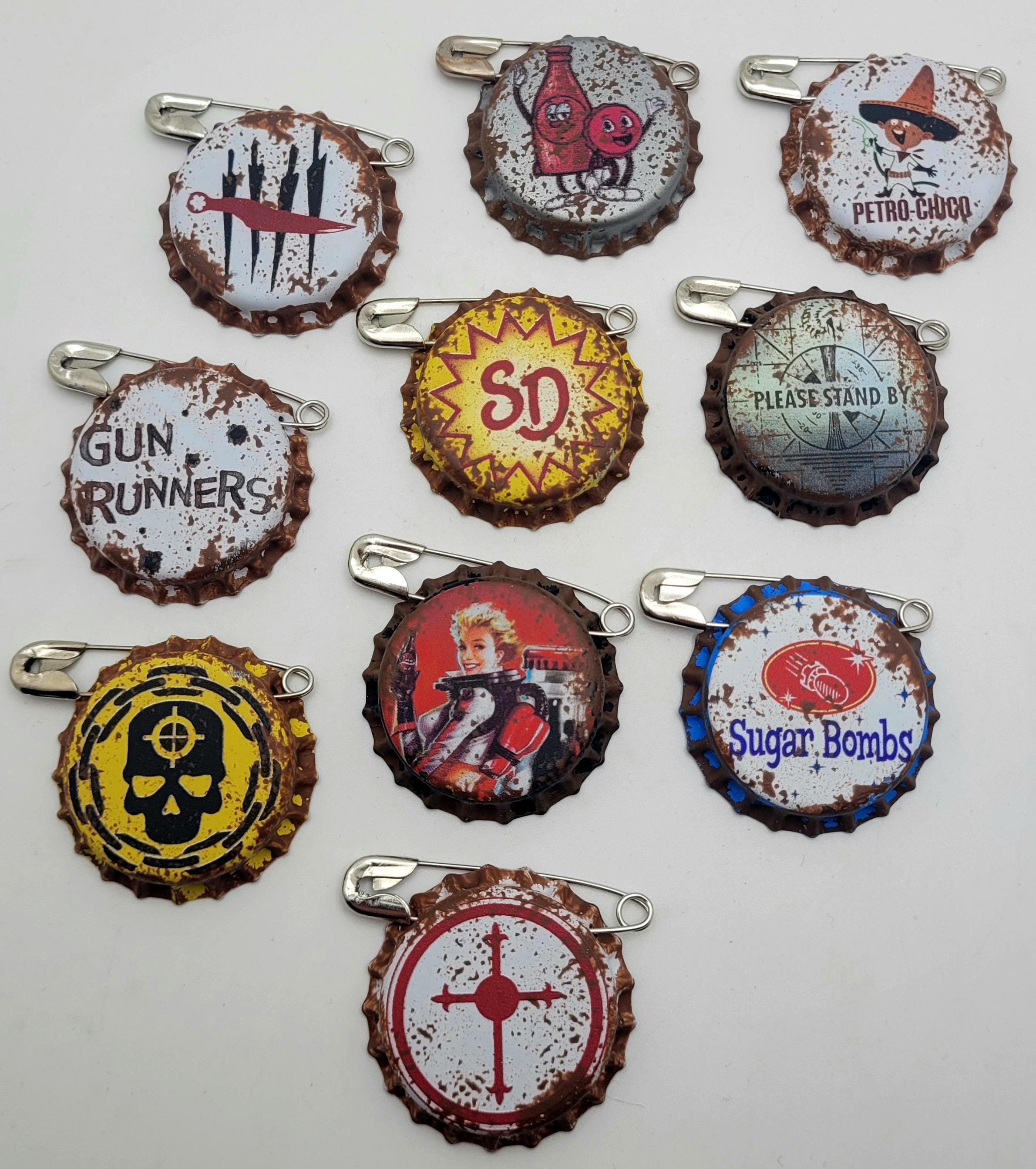 Bottle Cap Pins #2 Wasteland Inspired Weathered You Pick Your Favorites ...