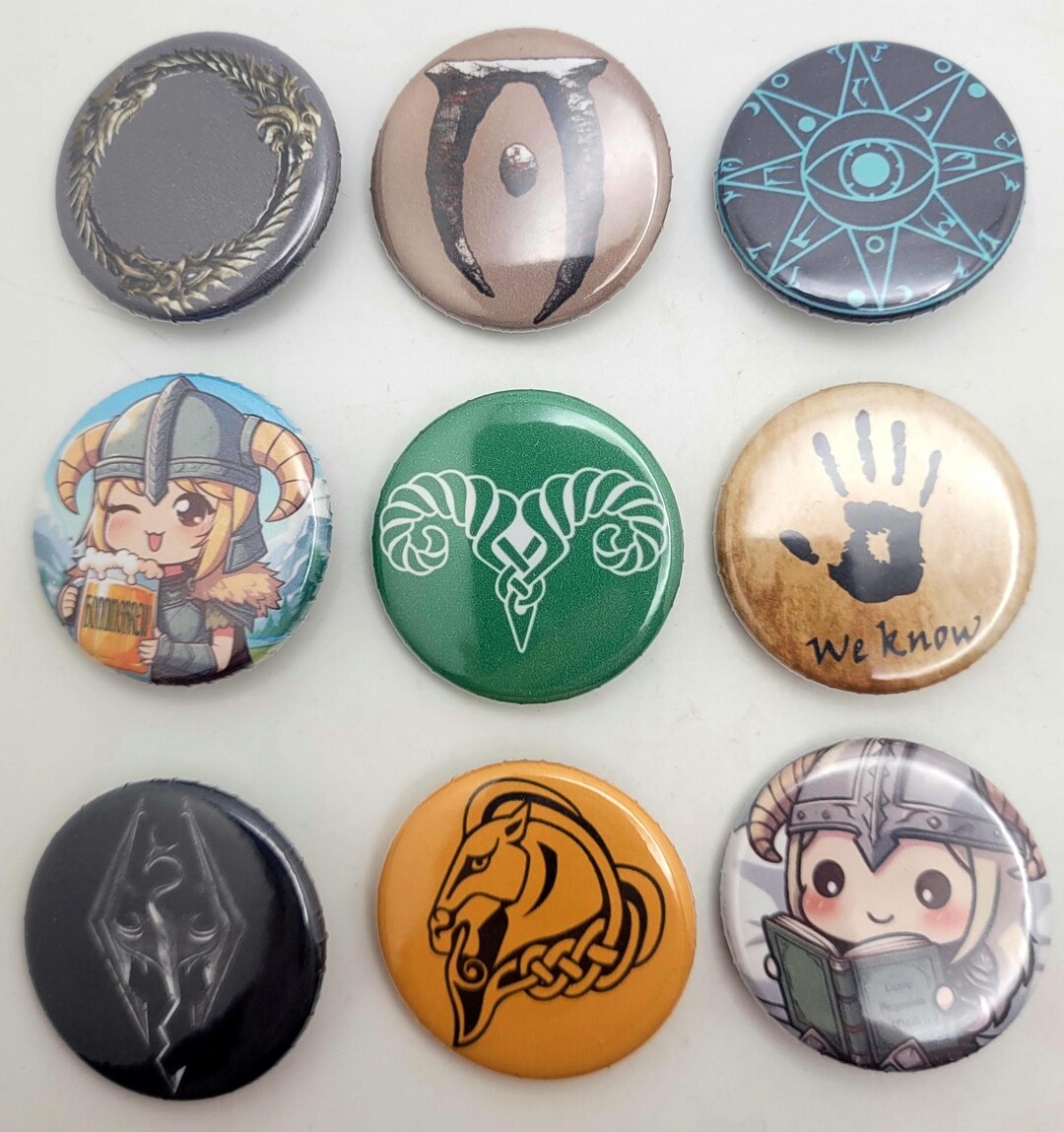 Elder Scrolls Pinback Buttons Inspired 1.25" Pick & Choose Your ...