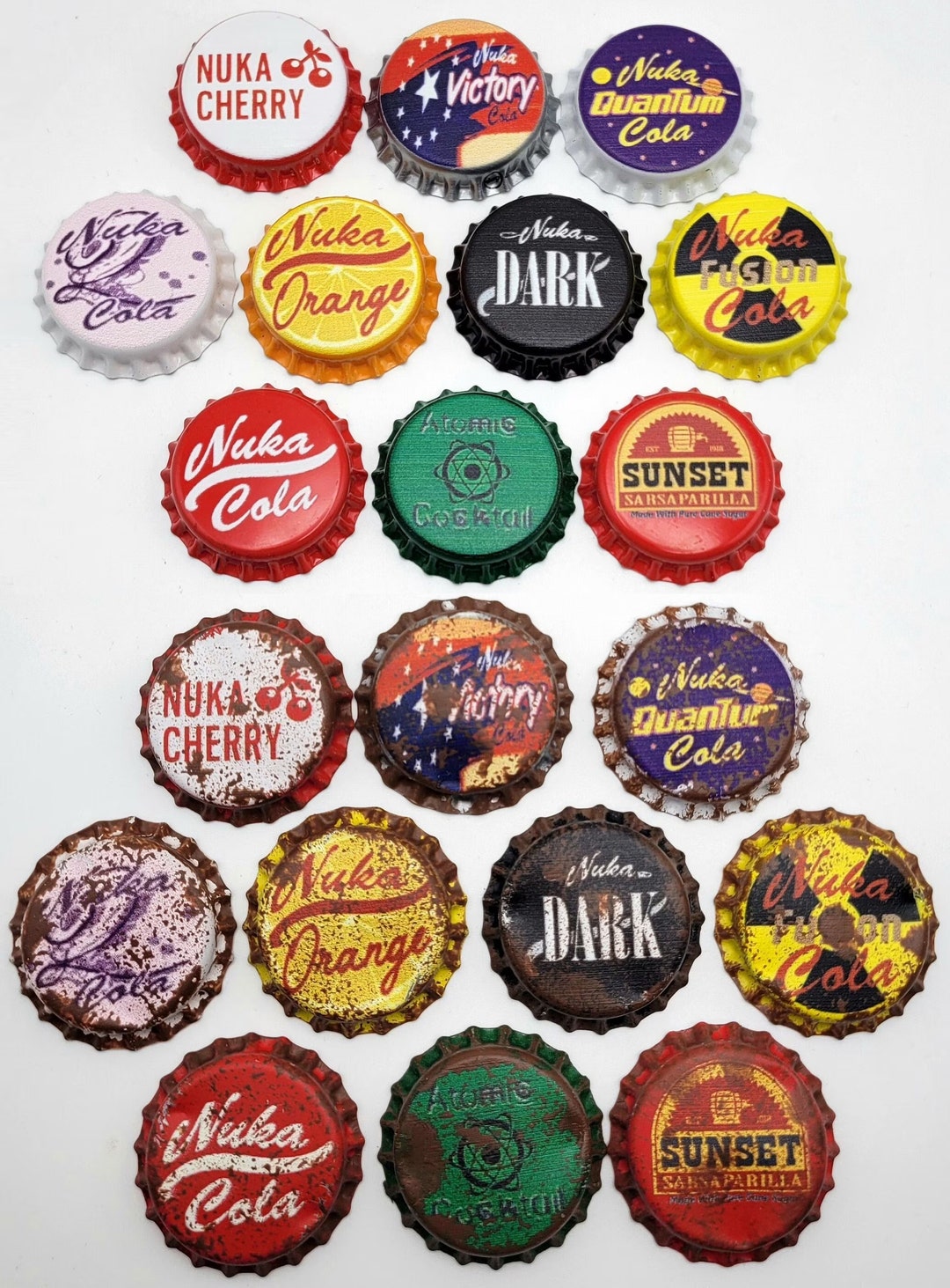 10 Fallout Unofficial Bottle Caps or Fridge Magnets in Weathered/clean ...