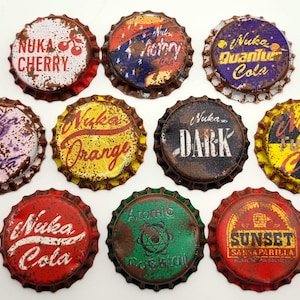 10 Fallout Unofficial Bottle Caps or Fridge Magnets in Weathered/clean ...