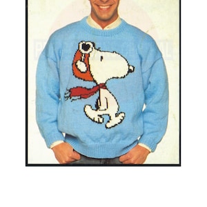 Vintage Knitted Snoopy Sweater Pattern Instant Download PDF 3 | Etsy