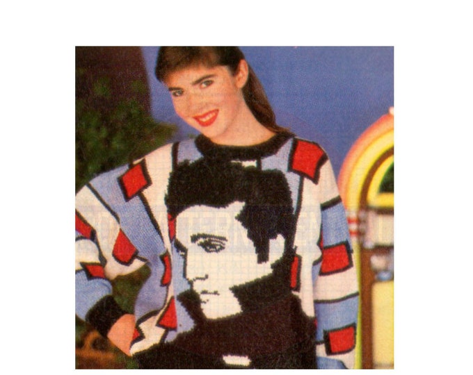 Vintage Elvis Presley Knitted Sweater Pattern Instant Download - Etsy