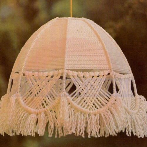 Vintage 70s La Plume Macrame Lamp Shade Pattern Instant - Etsy