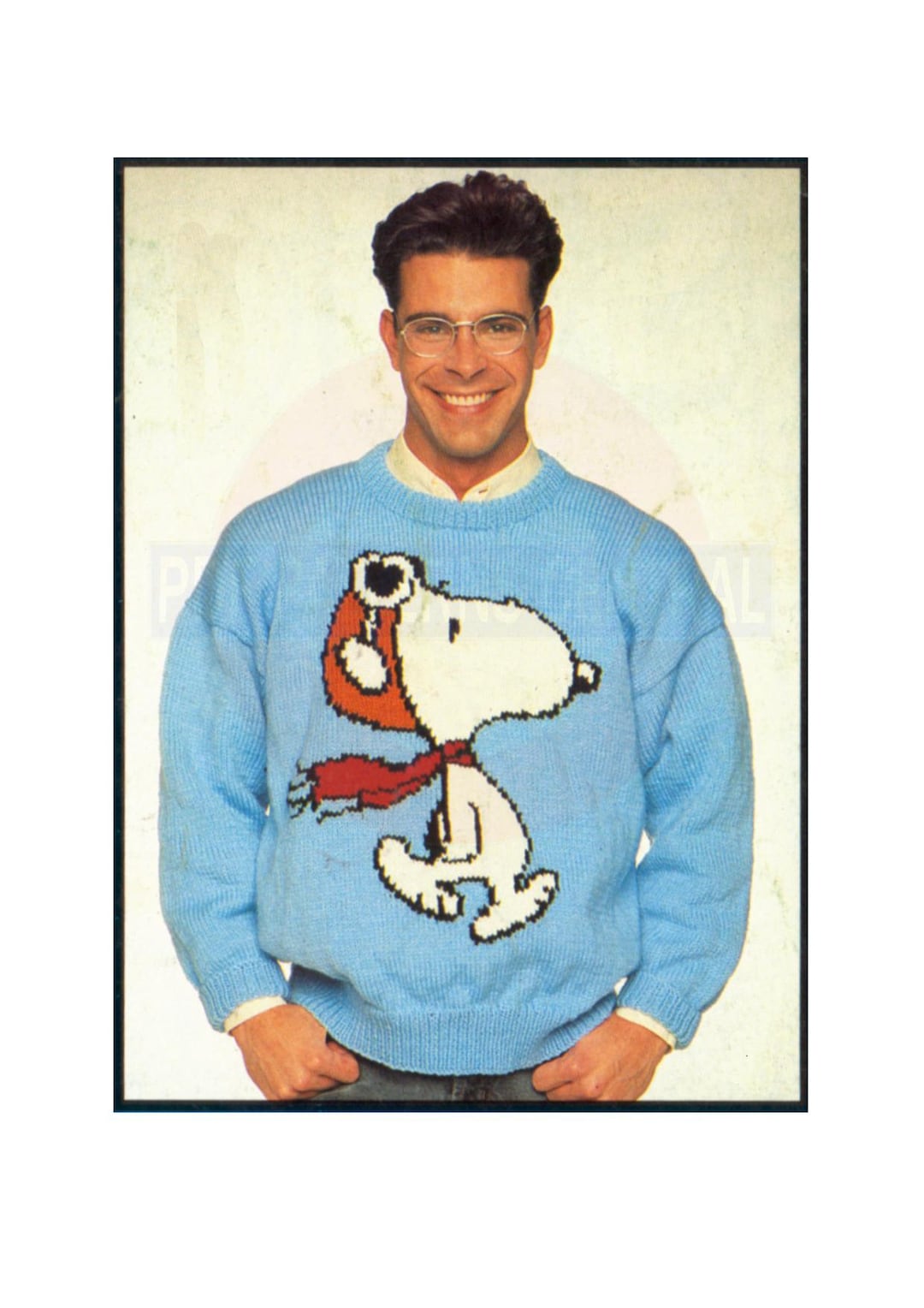 Vintage Knitted Snoopy Sweater Pattern Instant Download PDF 3 Pages - Etsy