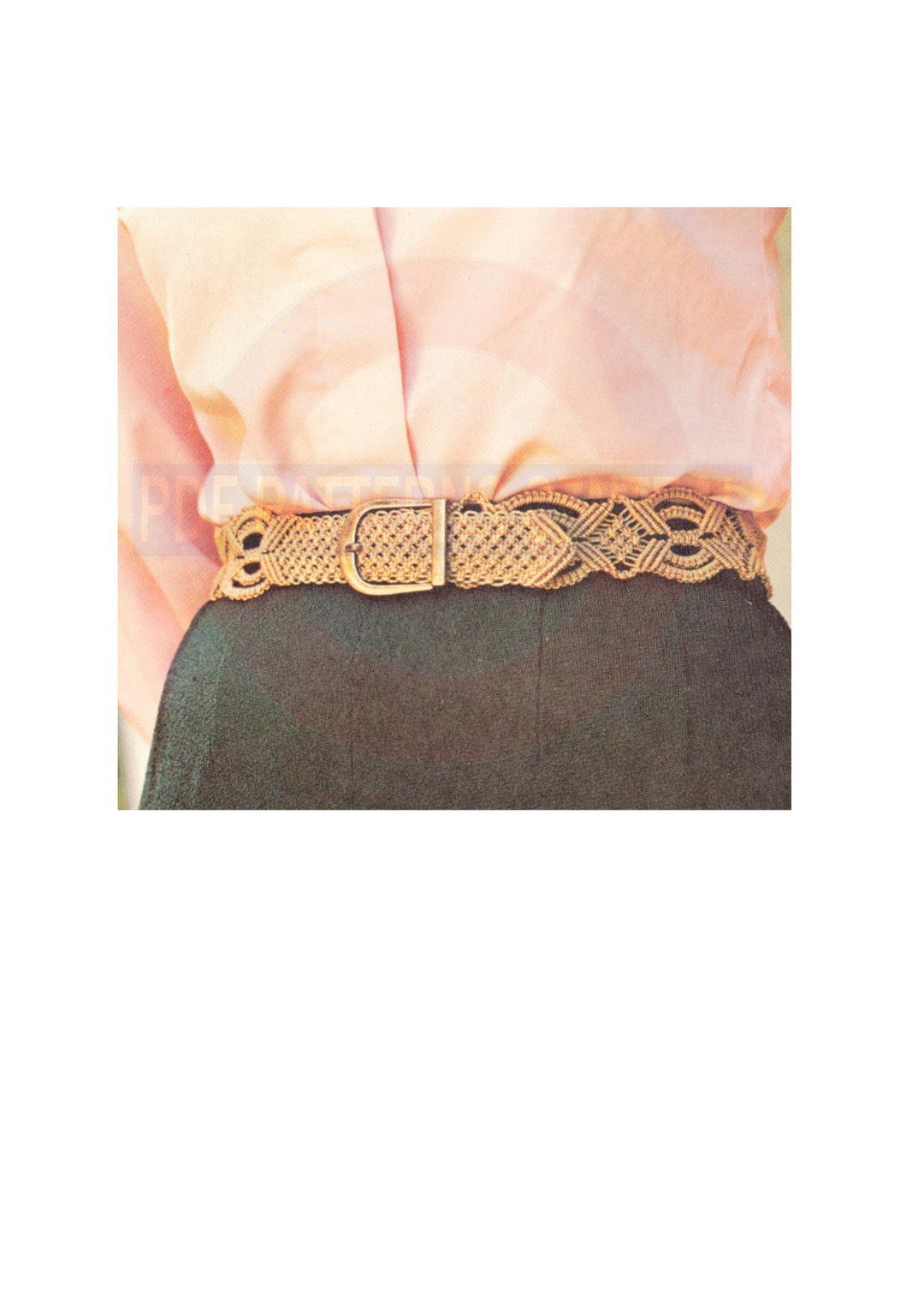 Vintage 70s Macrame Oriental Belt Pattern Instant Download PDF 2 Pages ...