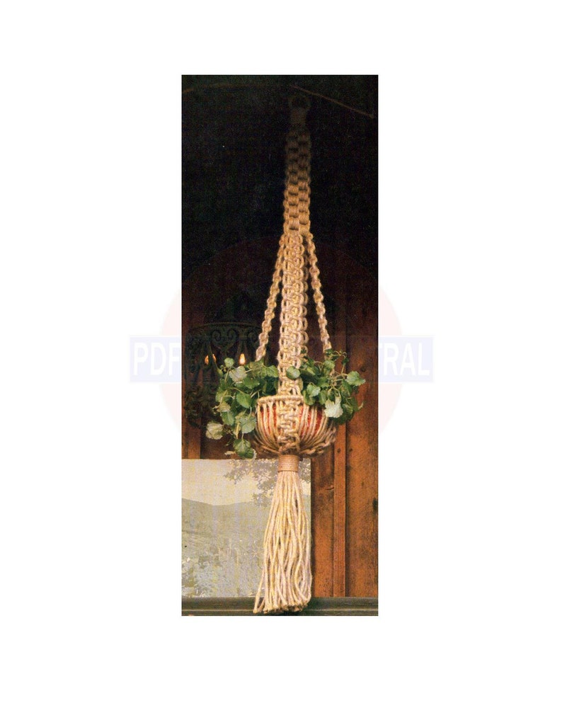 Vintage 70s Macrame intéressante Plant Hanger - Etsy