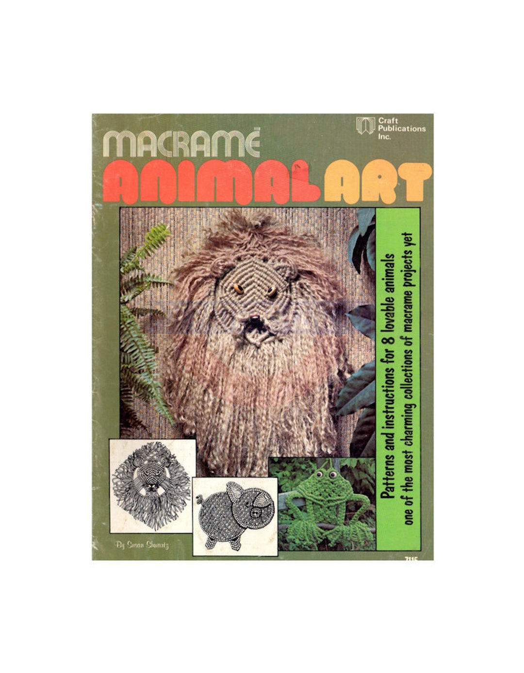 Macrame Animal Art - Vintage Macrame Animal Patterns Instant Download ...