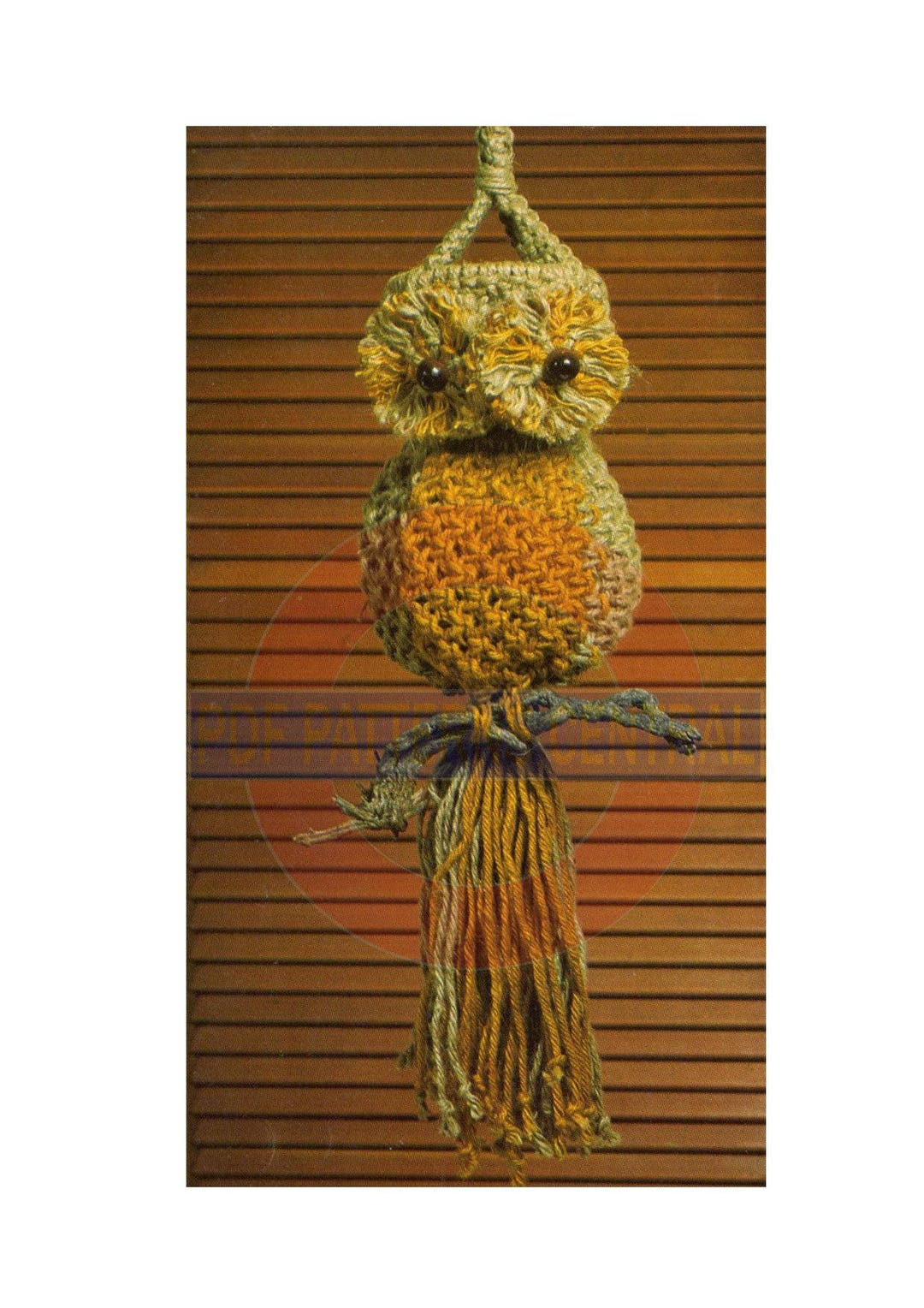 Vintage 70s Lonesome Macrame Owl Wall Hanging Pattern Instant Download ...